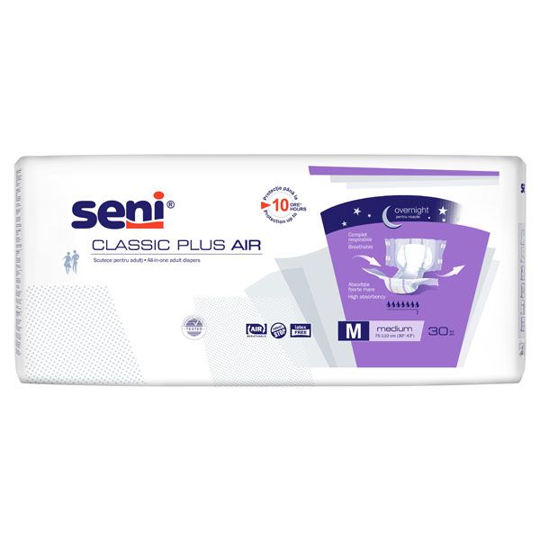 Scutece adulti SENI CLASSIC AIR Plus Medium 30 buc, 7 picaturi – Medizone