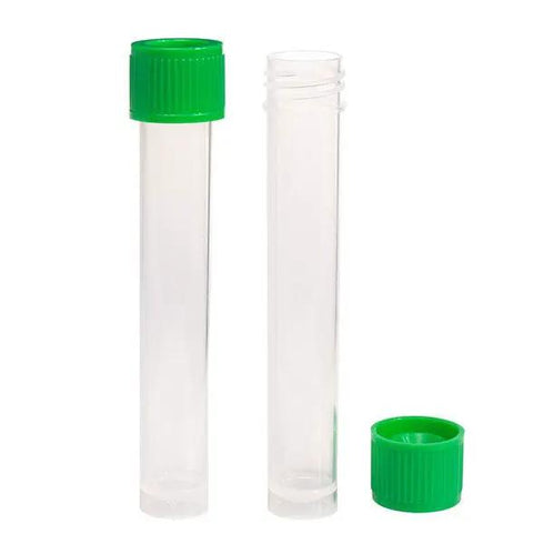 Eprubete plastic PS cu dop verde filetat, sterile, 12 ml - PT TBC, 100 ...